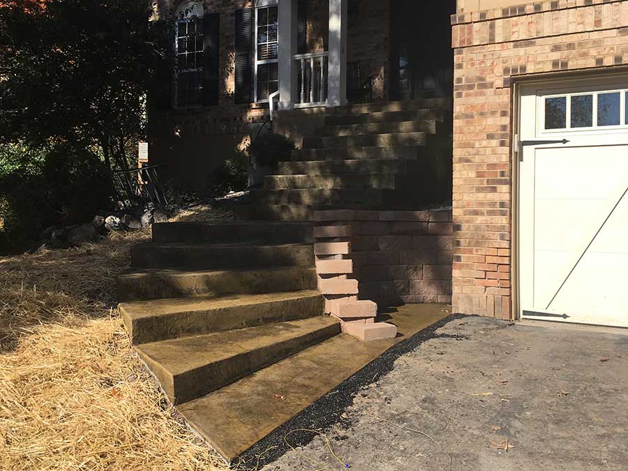 Front View Of Concrete Steps